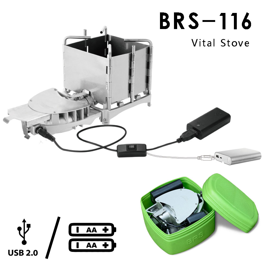 Hornalla de supervivencia a leña asistida por ventilador BRS-116 - Sources S.A.
